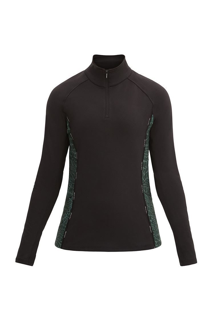 Rohnisch Ladies Jane Thermo Half Zip Top - Green Crocco - 111258