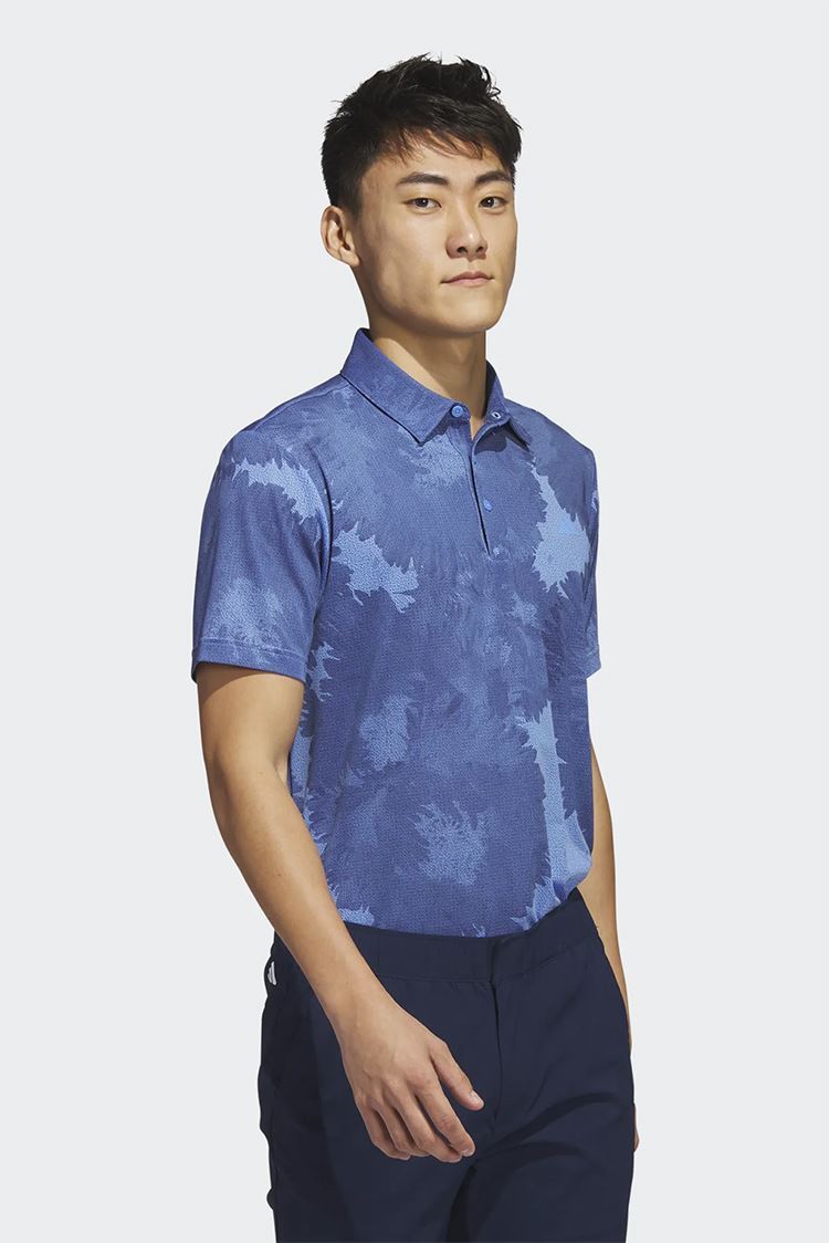 adidas Men's Flower Mesh Polo Shirt - Blue Fusion / Collegiate Navy ...