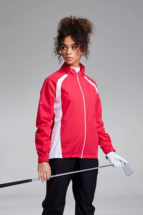 Ping Ladies Freda Waterproof Jacket - Rosebud / White - P93573