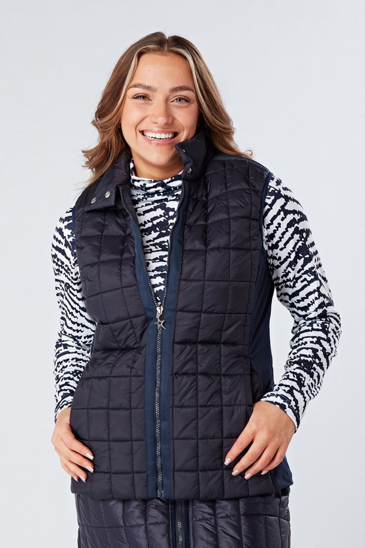 Swing out Sister Ladies Ada Roll Neck Top - Navy / White Pattern - SOS ...