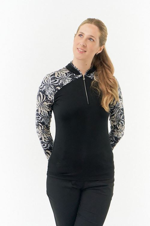 Pure Golf Ladies Maple Long Sleeve Zip Top - Champagne Orchid - PG-38002