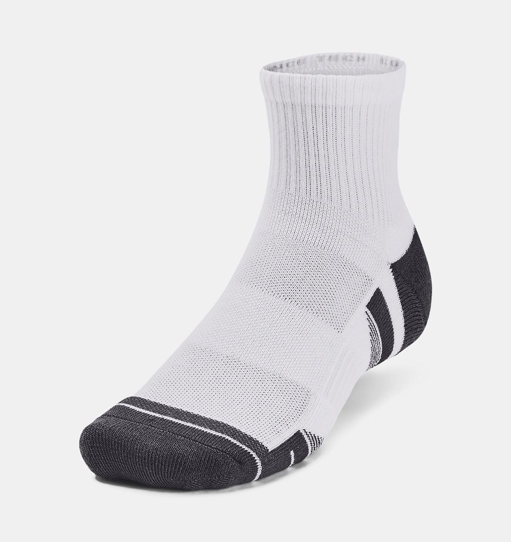 Under Armour Men's UA Peformance Tech Quarter Socks - 3 Pack - White ...