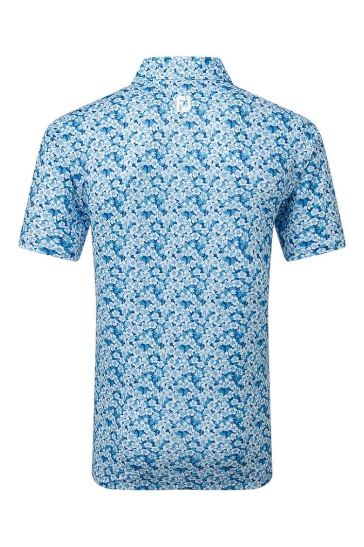 Footjoy Men's Primrose Print Lisle Polo Shirt - Ocean / Deep Blue ...