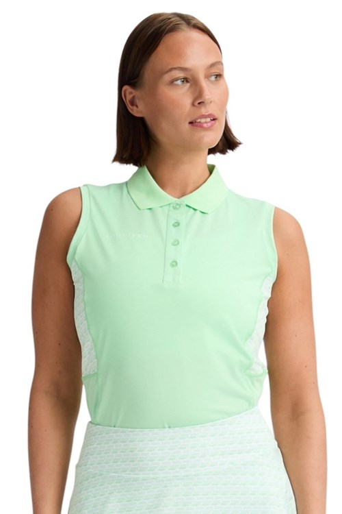 Rohnisch Ladies Nicky Sleeveless Polo - Monogram Green Ash - 111901