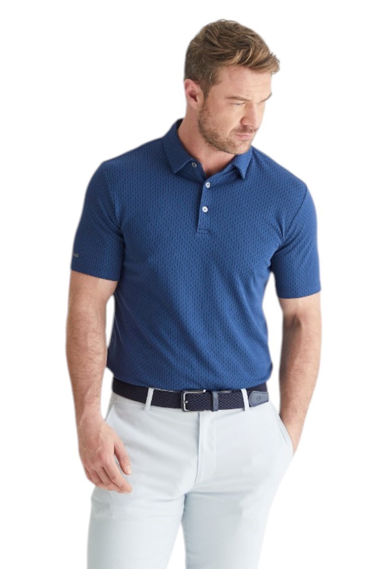 Ping Men's Hershel Diamond Polo - Oxford Blue Multi - P03729